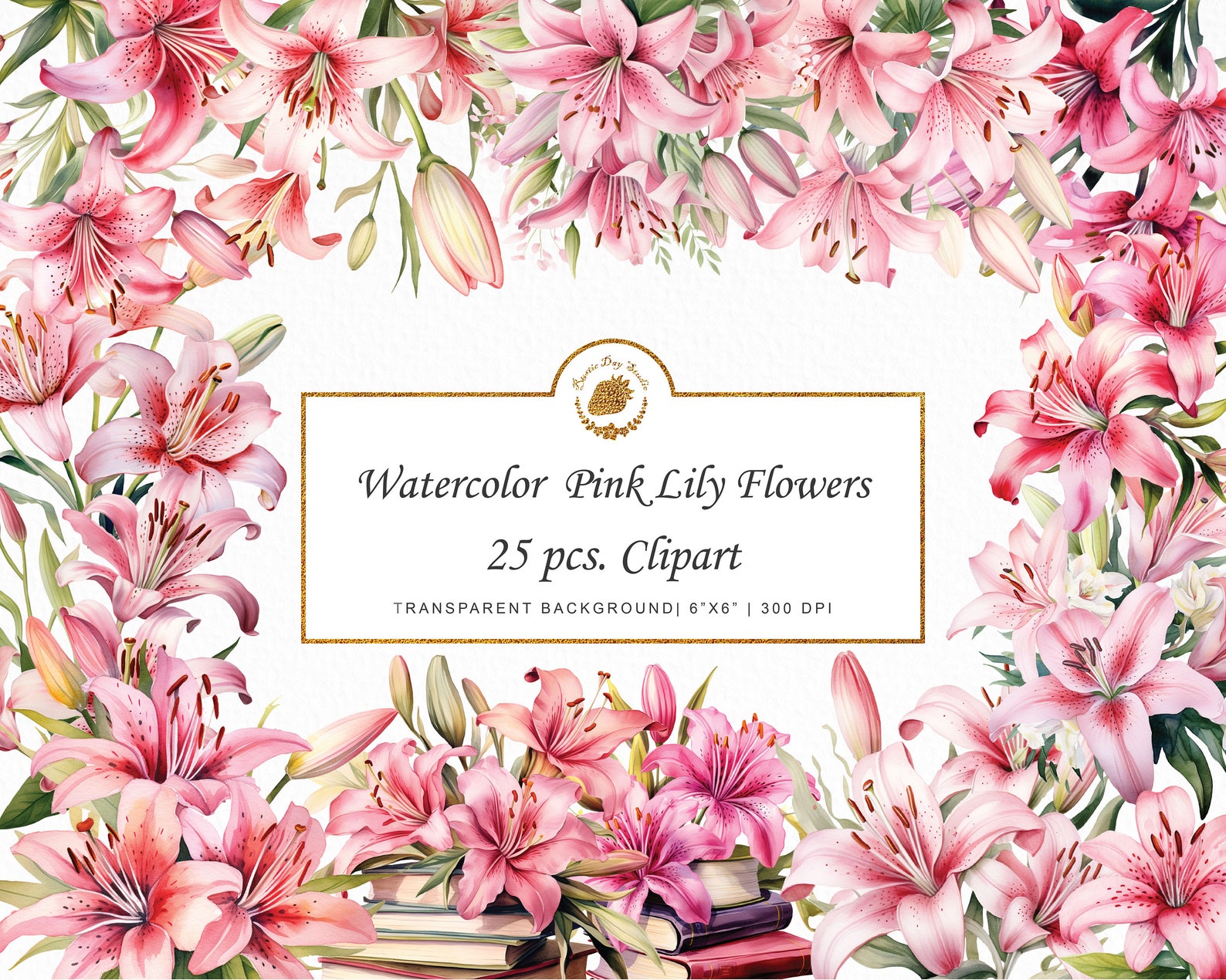 Watercolor Pink Lily Clipart Watercolor Lily PNG Pink Bouquets Lilies ...