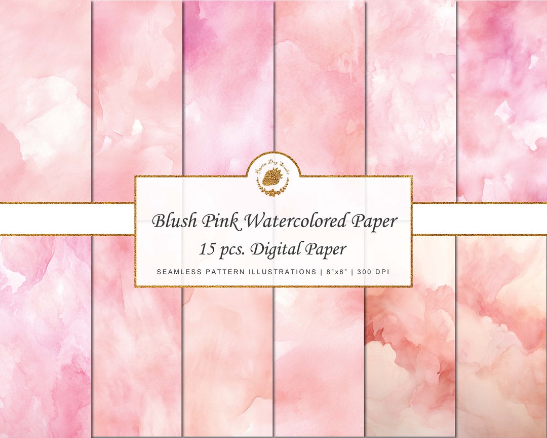Blush Pink Watercolor Digital Paper Magical Backgrounds for DIY ...