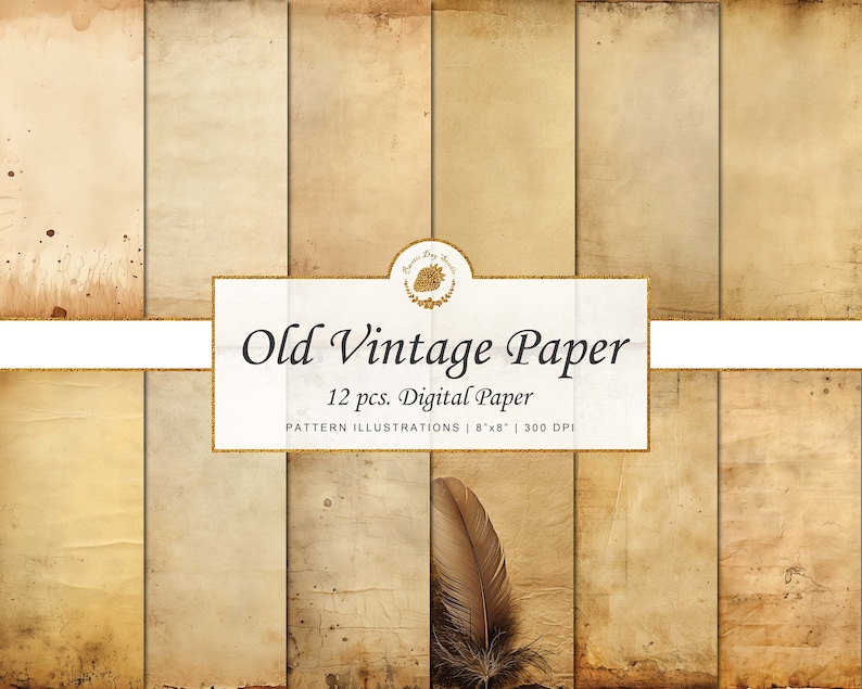 Vintage Paper Texture: Antique Grunge Scrapbook Overlays (digital ...