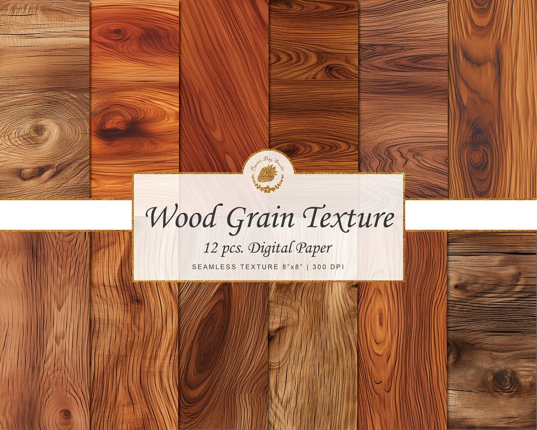 Wood Grain Seamless Texture Digital Paper Rustic Creations Wood Grain ...