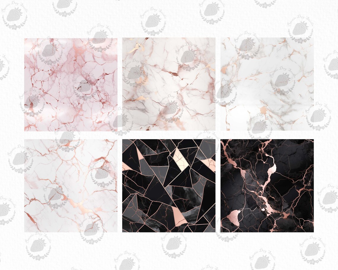 Rose Gold Marble Digital Paper: Blush Pink Textures (digital Download ...