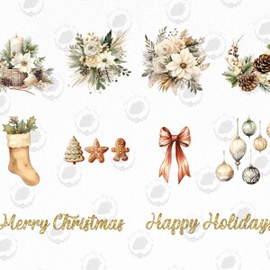 Watercolor Cozy Christmas Theme Clipart Christmas Neutral Christmas ...