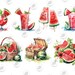 Watercolor Watermelon Clipart Summer Watercolor PNG Watermelon Patch ...