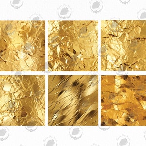 Gold Foil Texture Digital Paper Shimmering Metallic Texture Digital ...