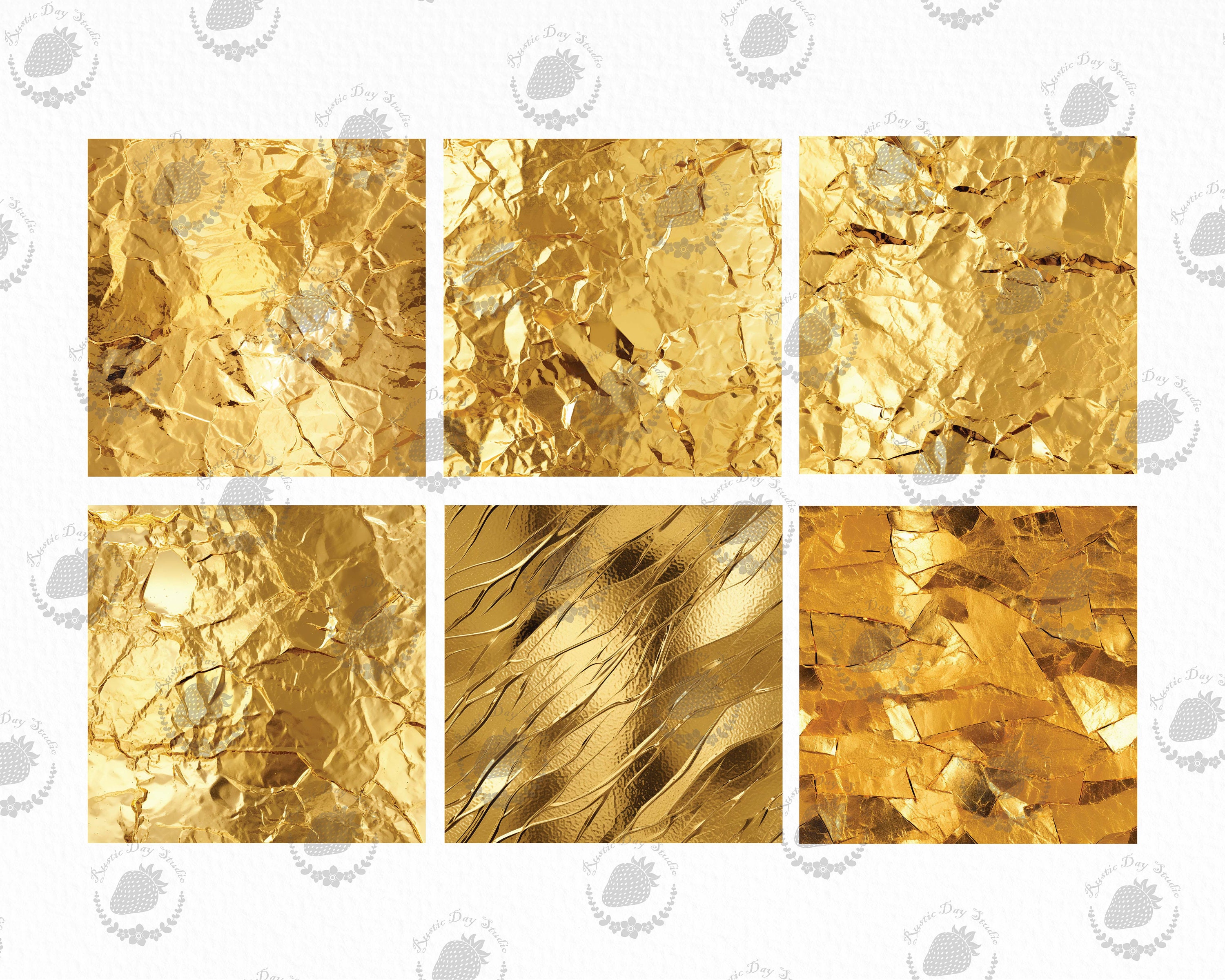 Gold Foil Texture Digital Paper Shimmering Metallic Texture Digital ...