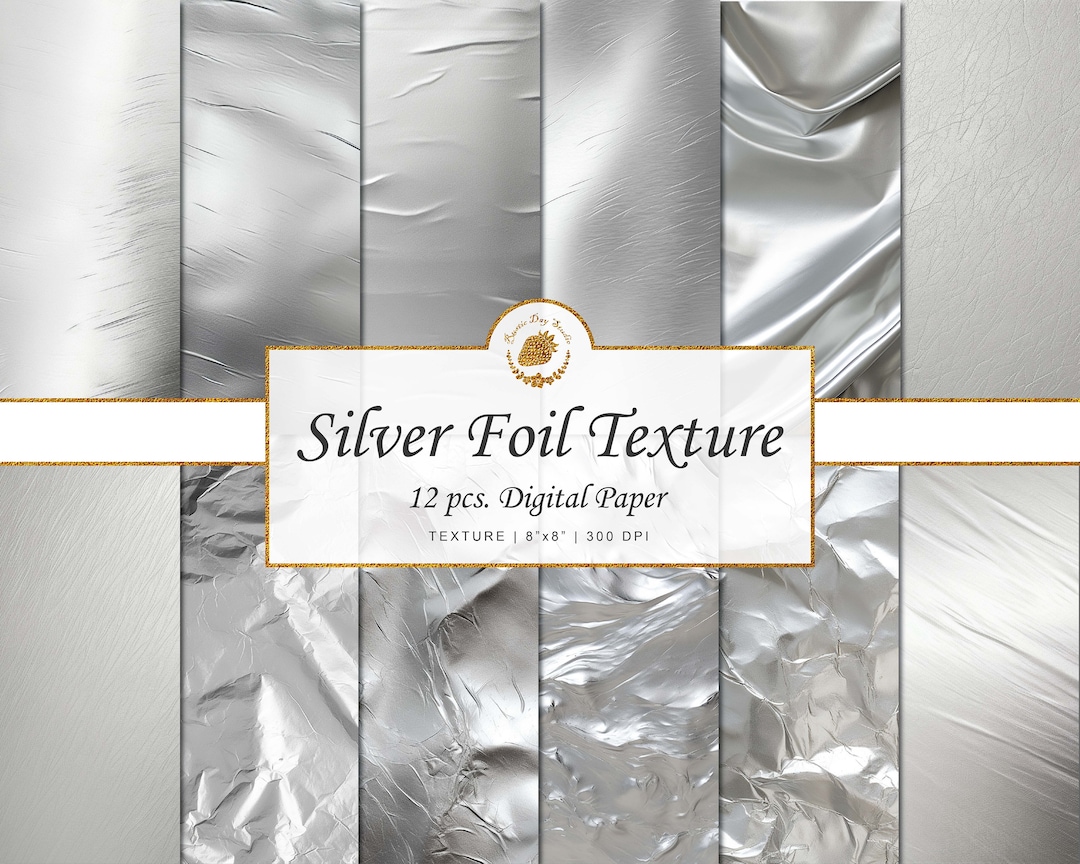 Silver Foil Texture Digital Paper Luxurious Designs Junk Journal ...