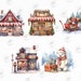 Watercolor Christmas Town Clipart North Pole Clipart Christmas Clipart ...