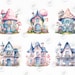 Watercolor Cute Pastel Fairy House Watercolor Clipart Fantasy Clipart ...