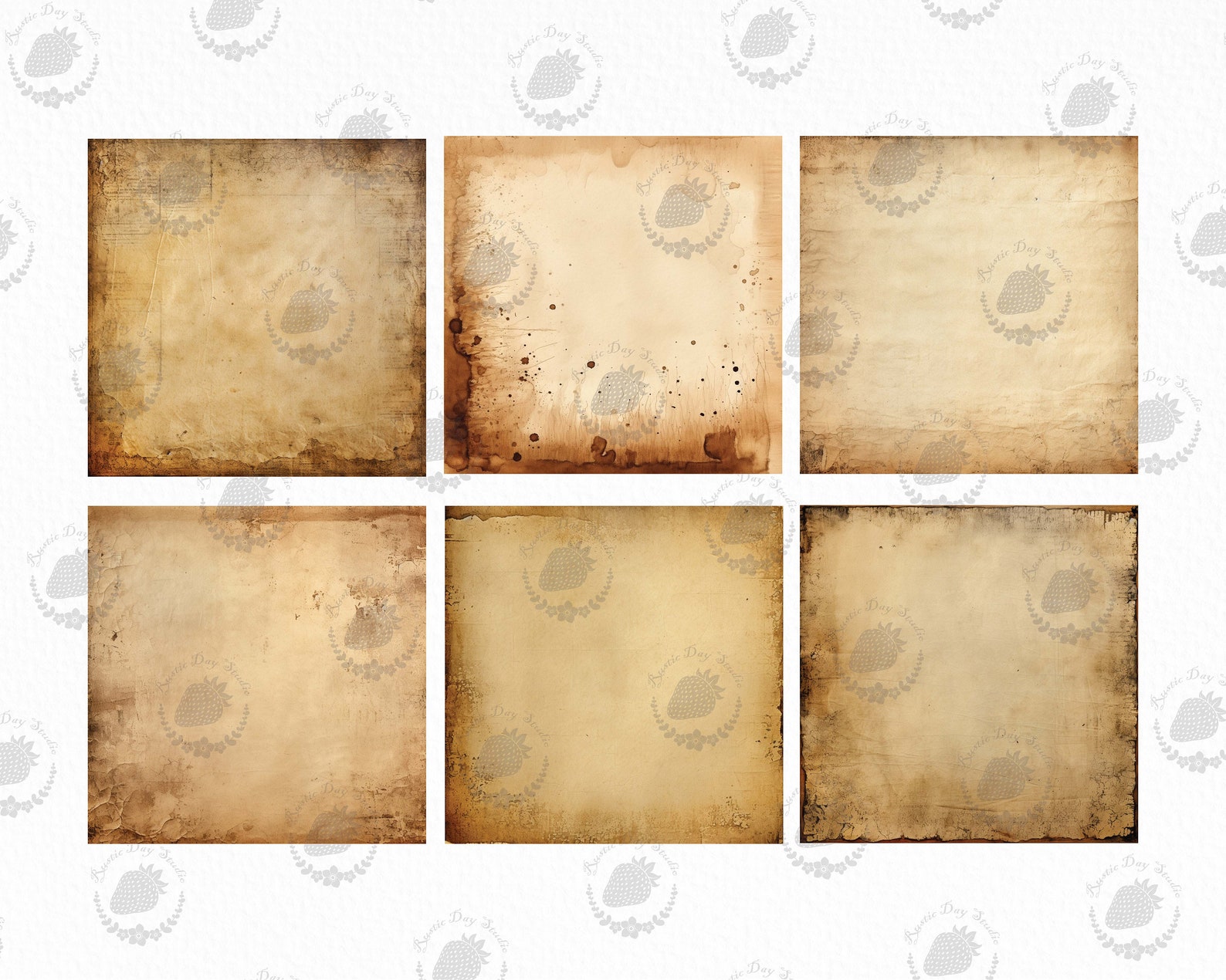 Vintage Paper Texture: Antique Grunge Scrapbook Overlays (digital ...