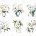 Watercolor White Orchid Clipart Elegant Orchid Clipart Bundle ikebana ...