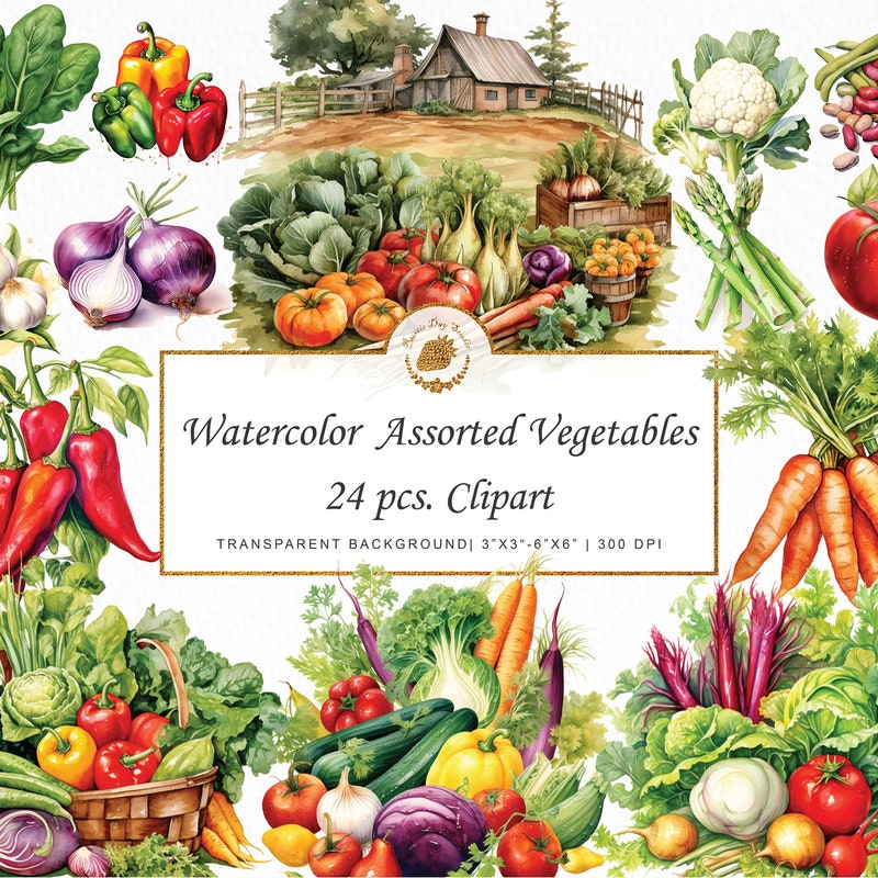 Vegetable Watercolor - Etsy