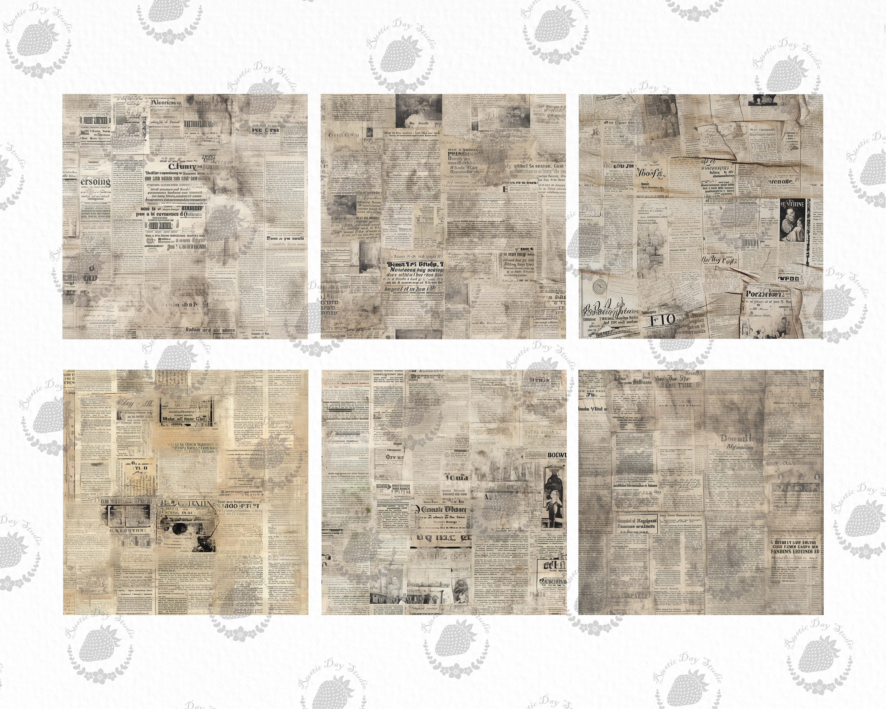 Vintage Newspaper Seamless Texture Digital Paper Newspaper Texture ...