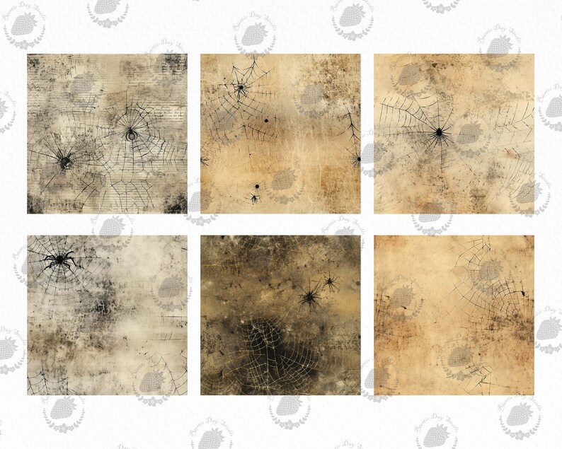 Grunge Cobweb Digital Paper: Seamless Gothic Halloween Patterns ...