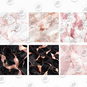 Rose Gold Marble Digital Paper: Blush Pink Textures (digital Download ...