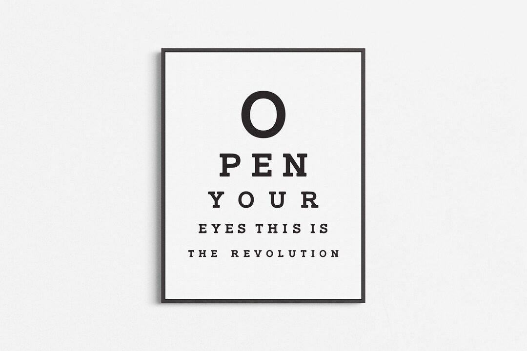 Revolution Eye Chart Digital Print - Inspirational Wall Art, Home Decor ...