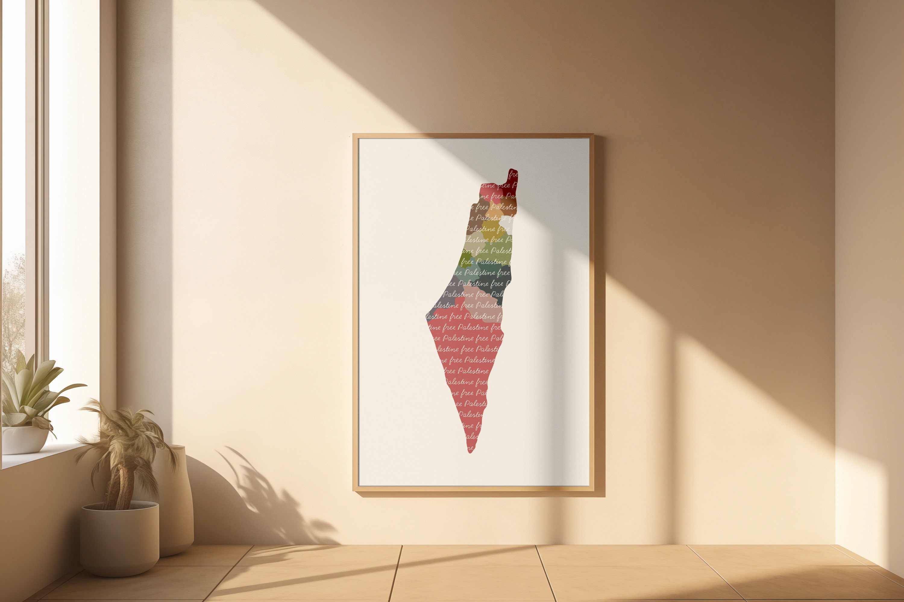 Printable Palestine Districts Map Art, Minimalist Design, Digital ...