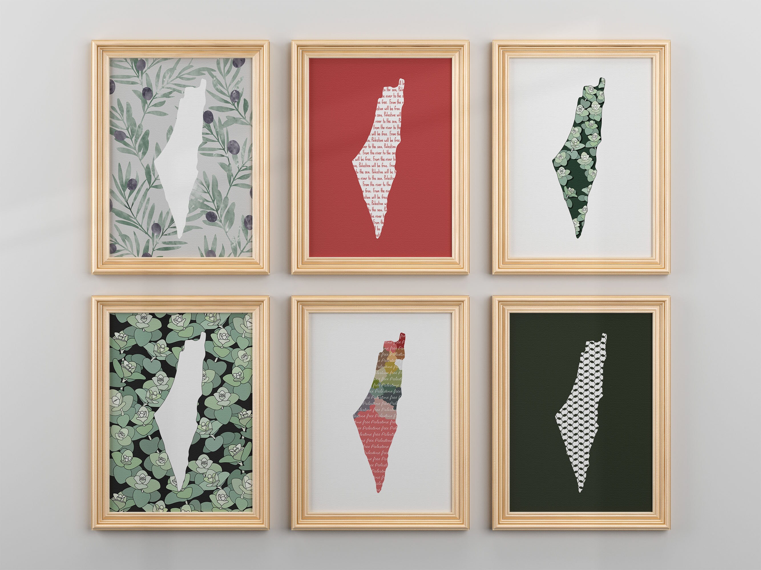 Printable Palestine Za'atar Map Art, Wild Thyme, Minimalist Design ...