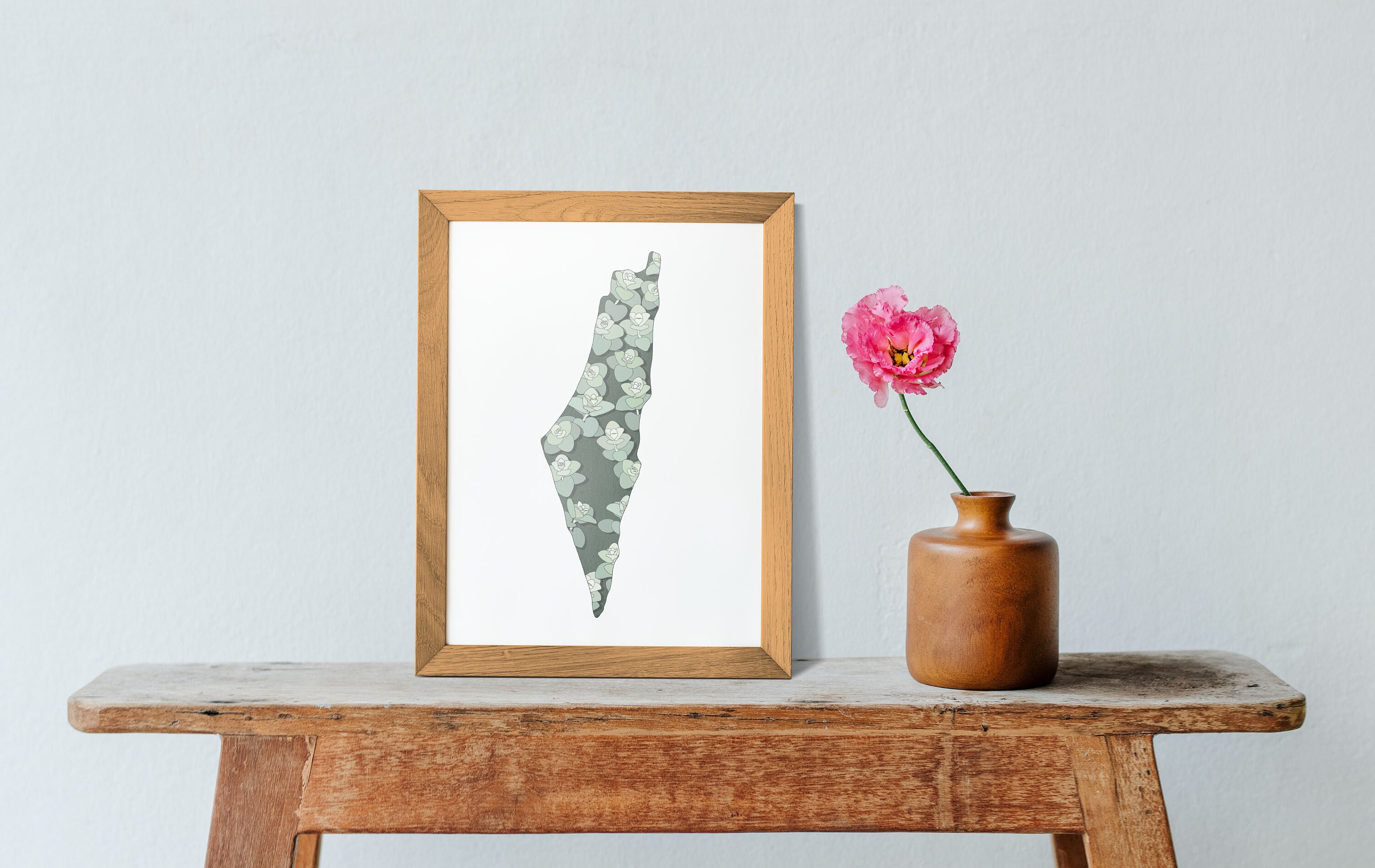 Printable Palestine Za'atar Map Art, Wild Thyme, Minimalist Design ...