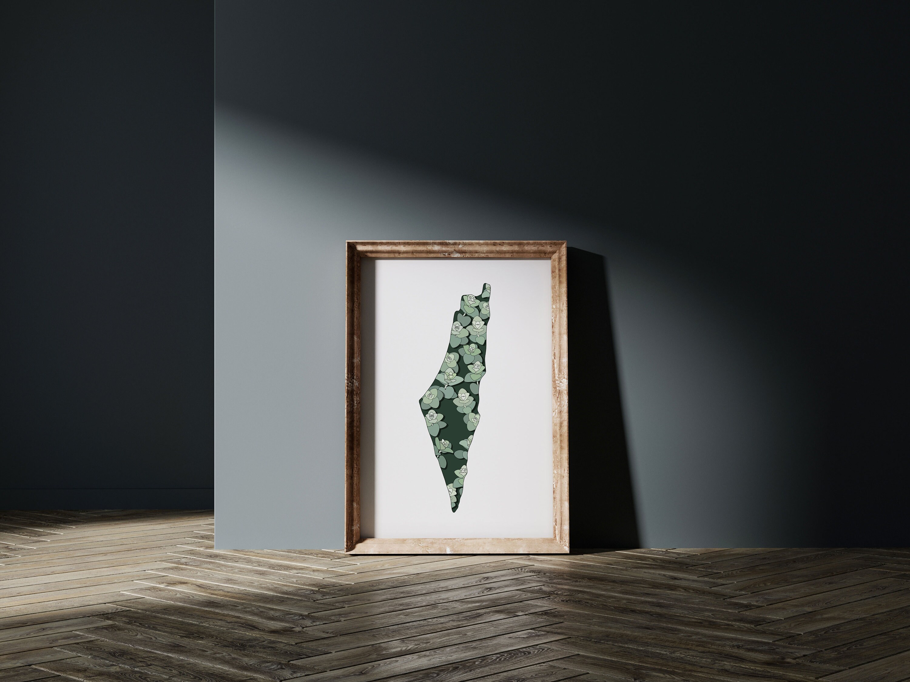 Printable Palestine Za'atar Map Art, Wild Thyme, Minimalist Design ...