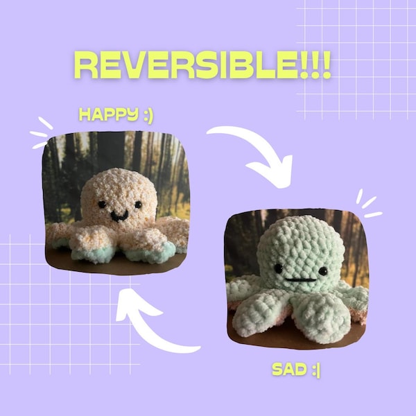 Reversible Octopus Plush - Etsy
