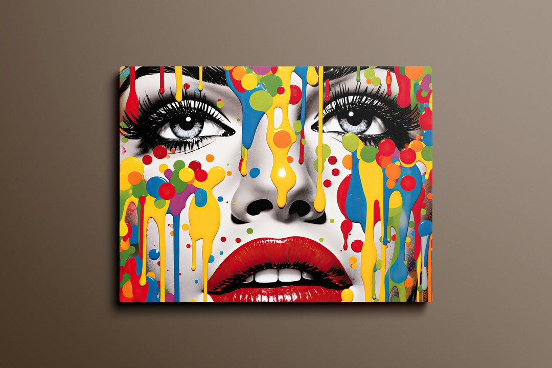 Cascade of Colors: Retro Comic Pop Art Canvas Print Wall Art Home Decor ...
