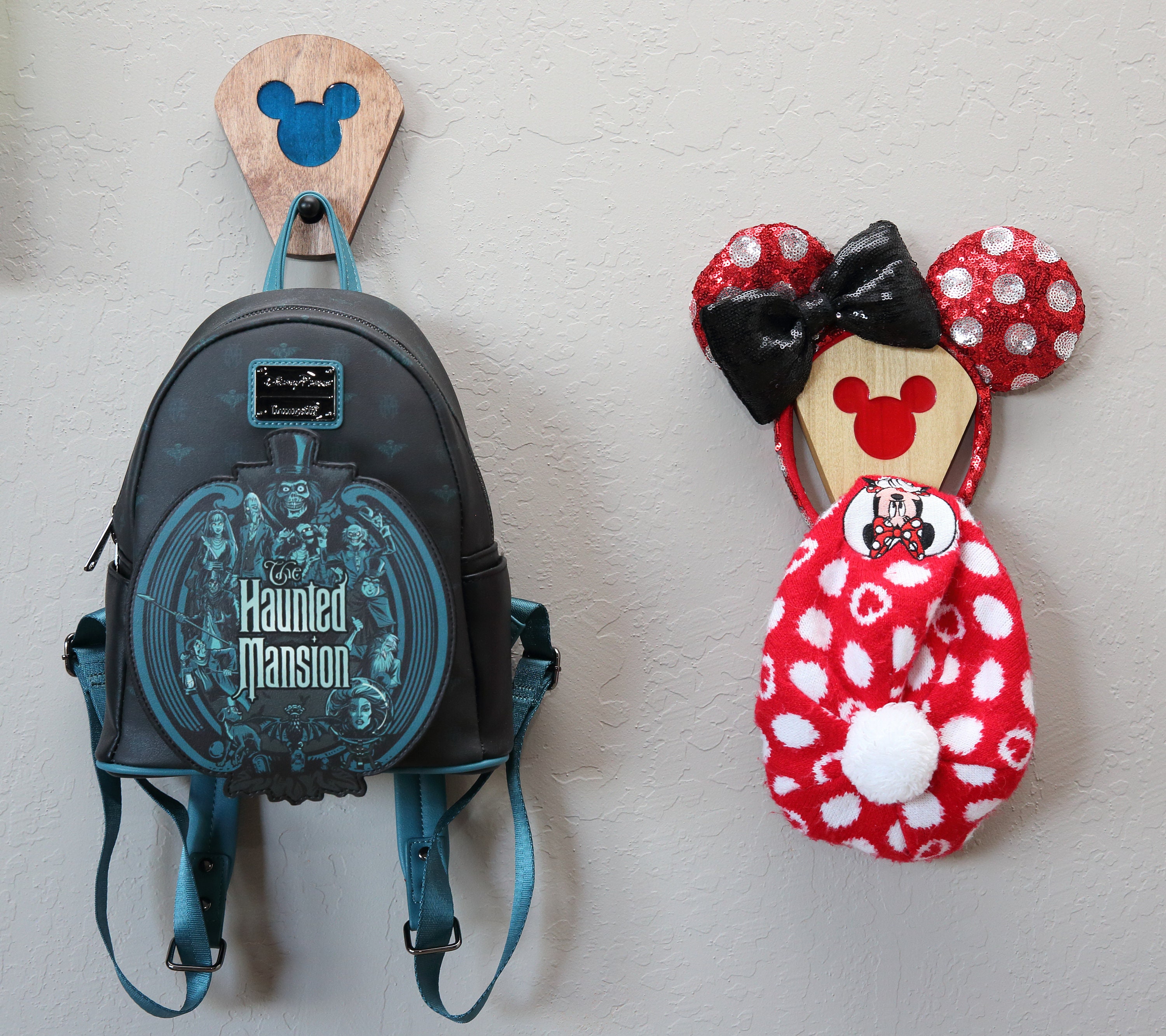 Stained Wood Hanger for Minnie Ear Headbands and Loungefly Backpacks ...