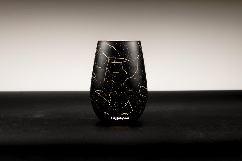 Personalized Constellation Engraved Glass Tumbler, Custom Star Map Gift ...