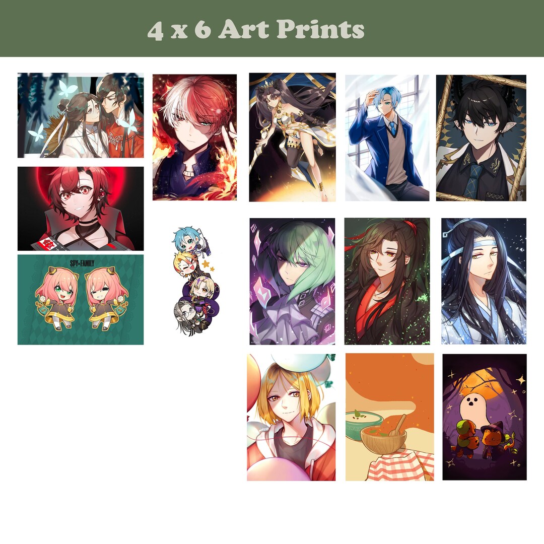 Anime Art Prints - Postcards (~4x6) - Etsy