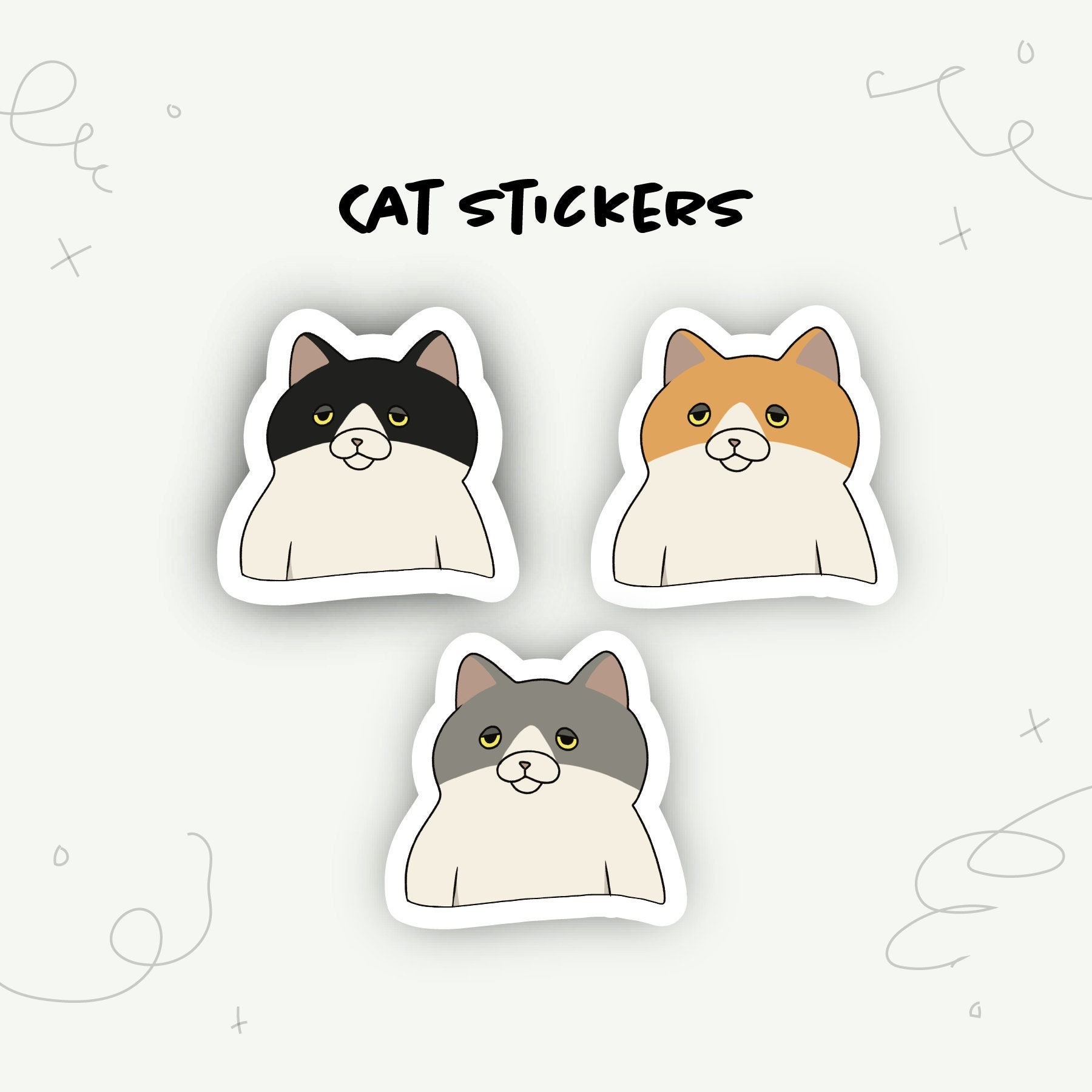 Stickers Lazy Cats - Etsy