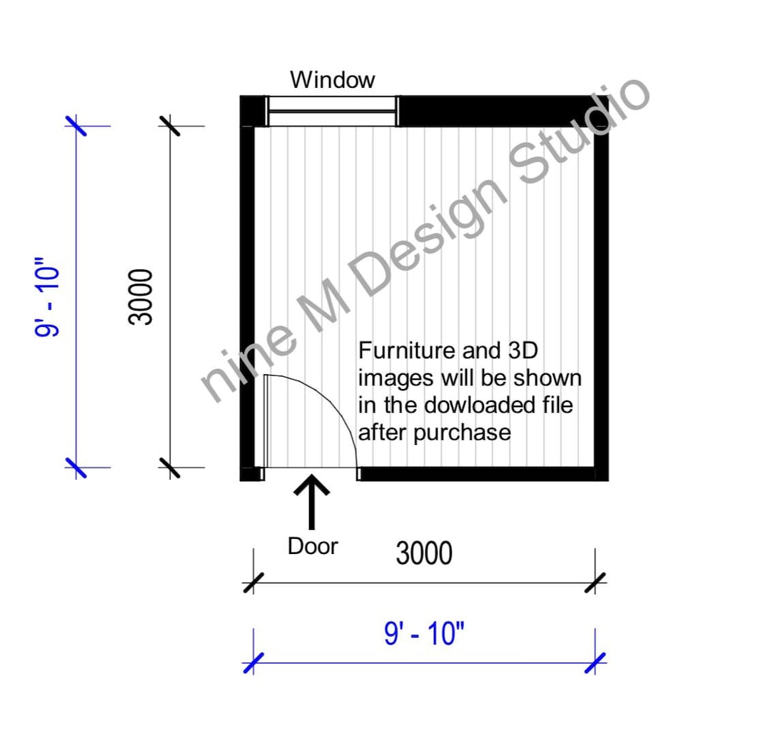 Small Bedroom Layout Plan (3m X 3m) – Space Saving Furniture ...