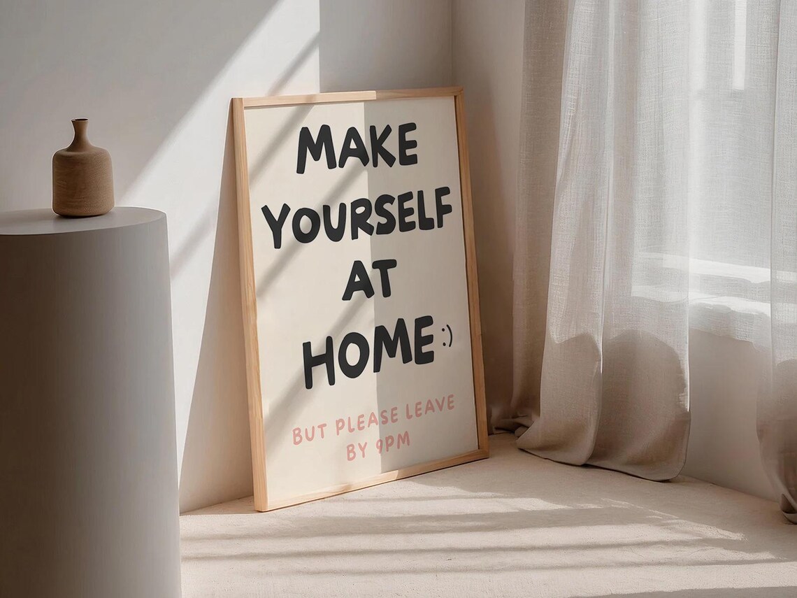 Make Yourself at Home Print, Welcome Poster, Hallway Art, Entry Way ...