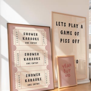 Funny Quote Print Set of 6 Rude Gallery Wall Home Poster Retro Ticket ...