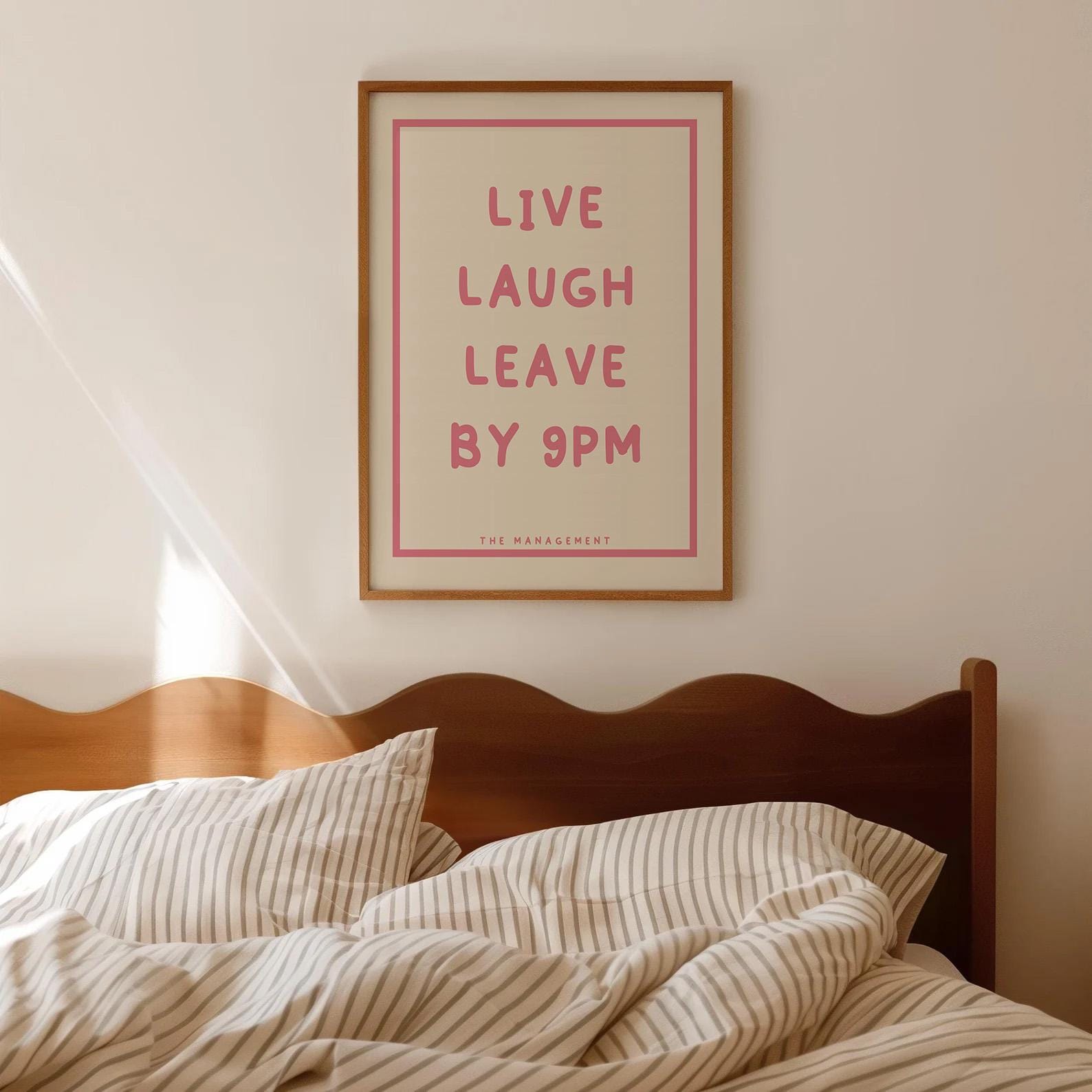 Live Laugh Leave by 9PM Print, Hand Drawn Neutral Art, Funny Boho ...