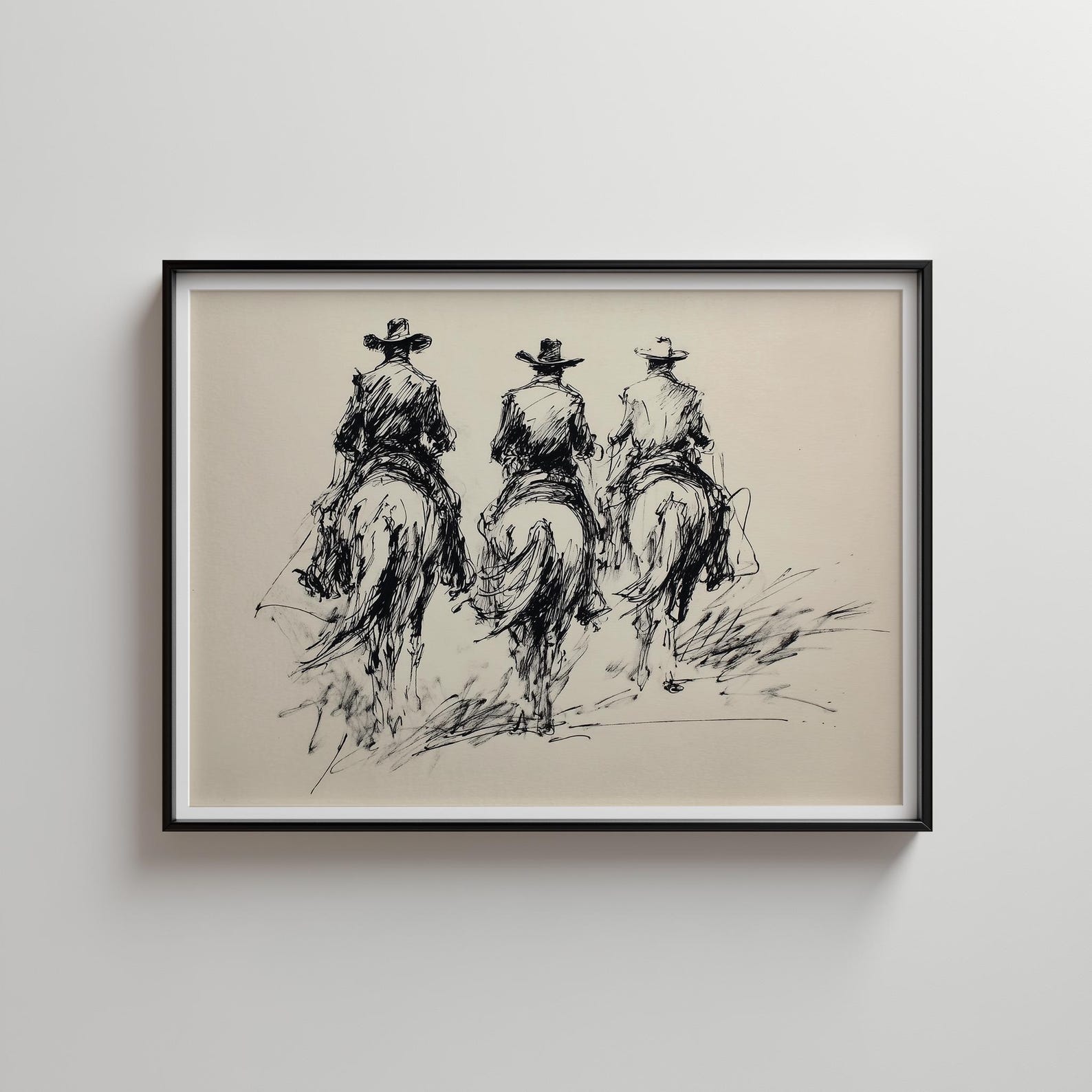 Vintage Cowboys Print Wild West Poster Western Cowboy Wall Art Rustic ...