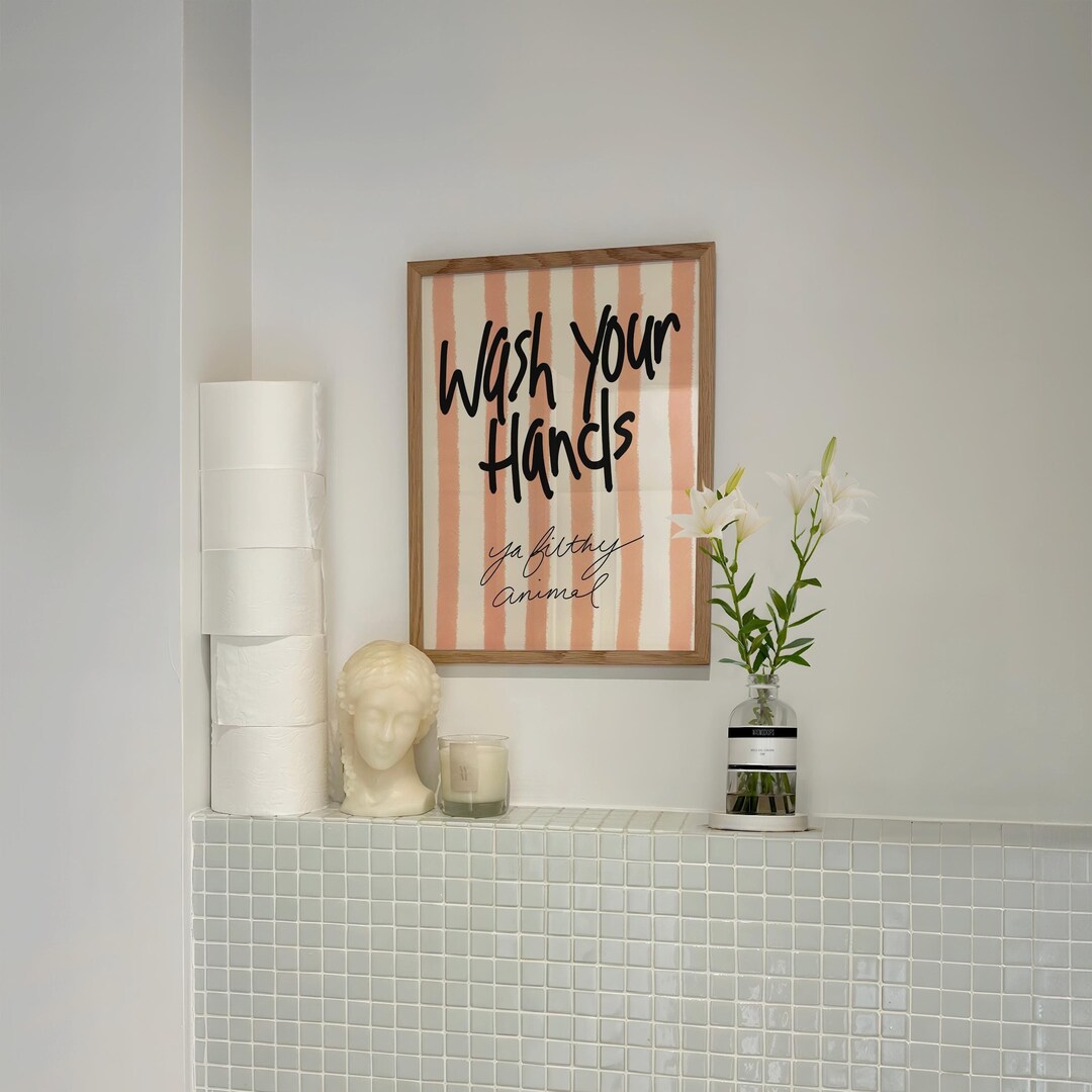 Wash Your Hands Ya Filthy Animal Bathroom Poster Funny Toilet Print ...