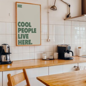 Cool People Live Here Print, Typography Poster, Modern Wall Art Large ...