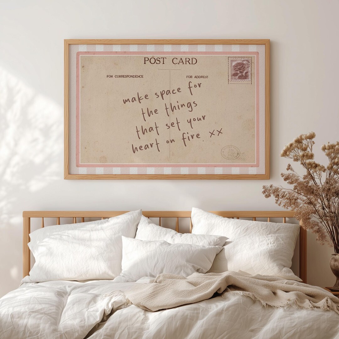 Vintage Postcard Print Horizontal Pink Trendy Retro Aesthetic Preppy ...