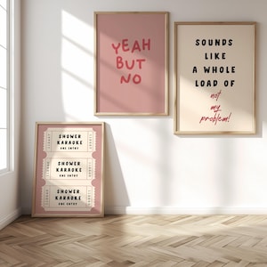 Funny Quote Print Set of 6 Rude Gallery Wall Home Poster Retro Ticket ...