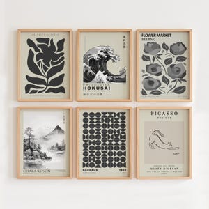 Black and White Exhibition Set of 6 Prints Museum Poster Bundle ...