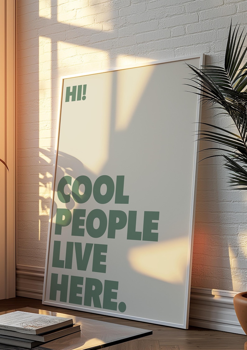 Cool People Live Here Print, Typography Poster, Modern Wall Art Large ...