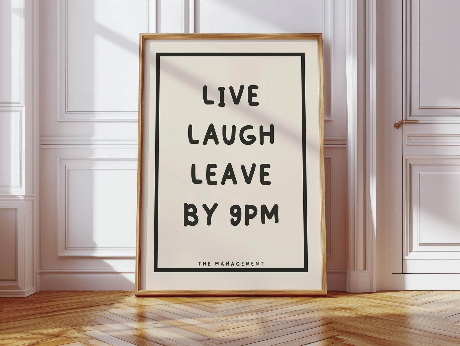 Live Laugh Leave by 9PM Print, Hand Drawn Neutral Art, Funny Boho ...