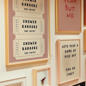 Funny Quote Print Set of 6 Rude Gallery Wall Home Poster Retro Ticket ...