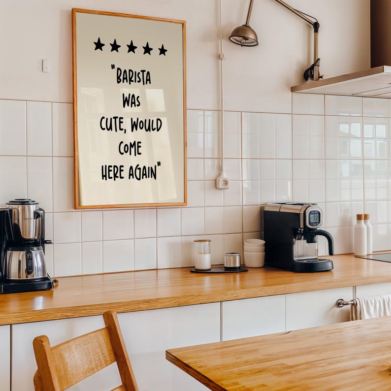Barista Was Cute Aesthetic Kitchen Decor Coffee Print Trendy Kitchen ...