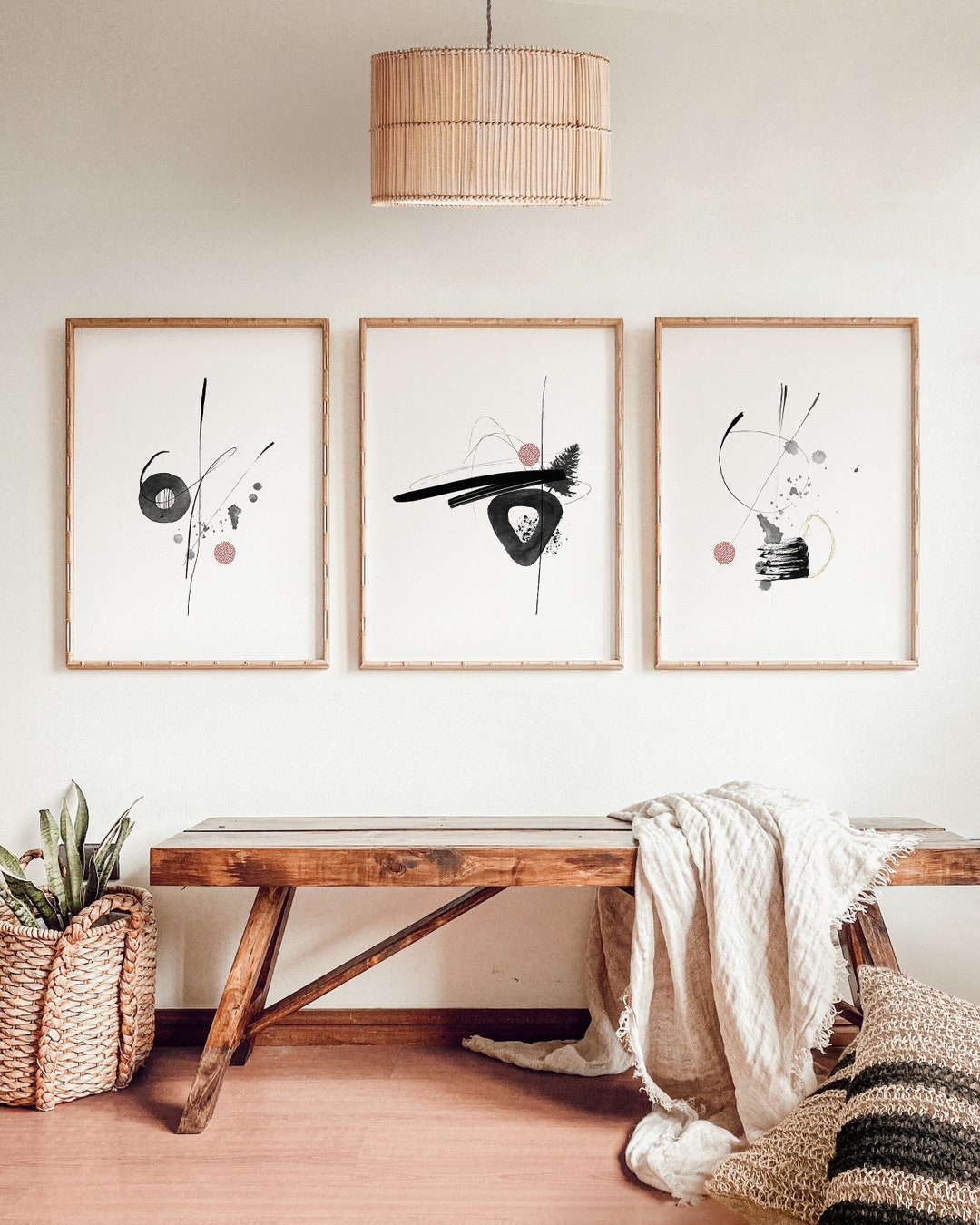 Japandi Wall Print Nordic Wall Art Set of 3 Prints Neutral - Etsy