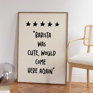 Barista Was Cute Aesthetic Kitchen Decor Coffee Print Trendy Kitchen ...