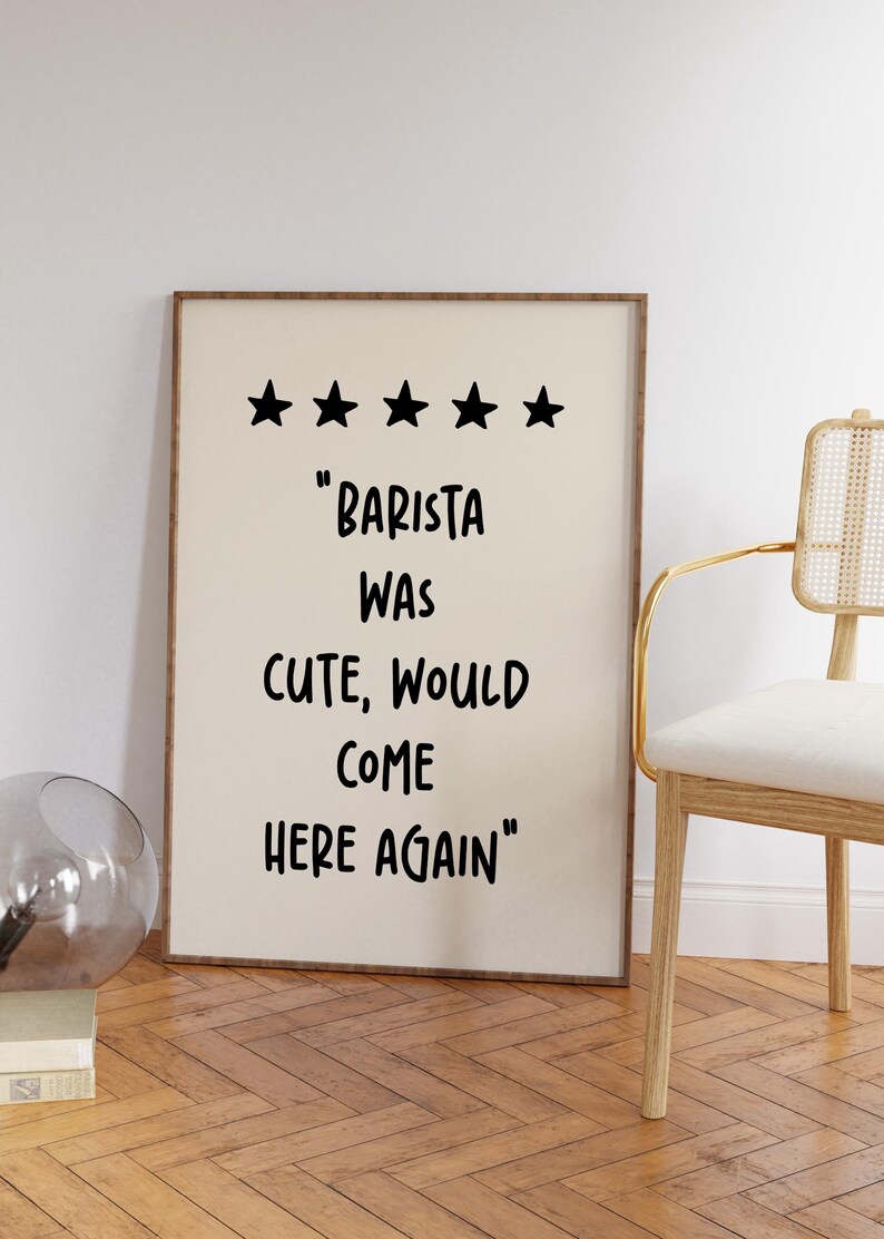 Barista Was Cute Aesthetic Kitchen Decor Coffee Print Trendy Kitchen ...