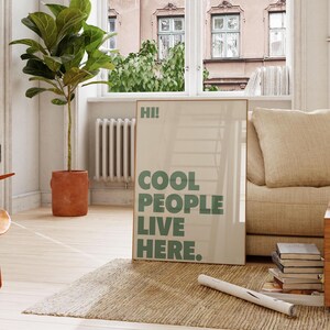 Cool People Live Here Print, Typography Poster, Modern Wall Art Large ...
