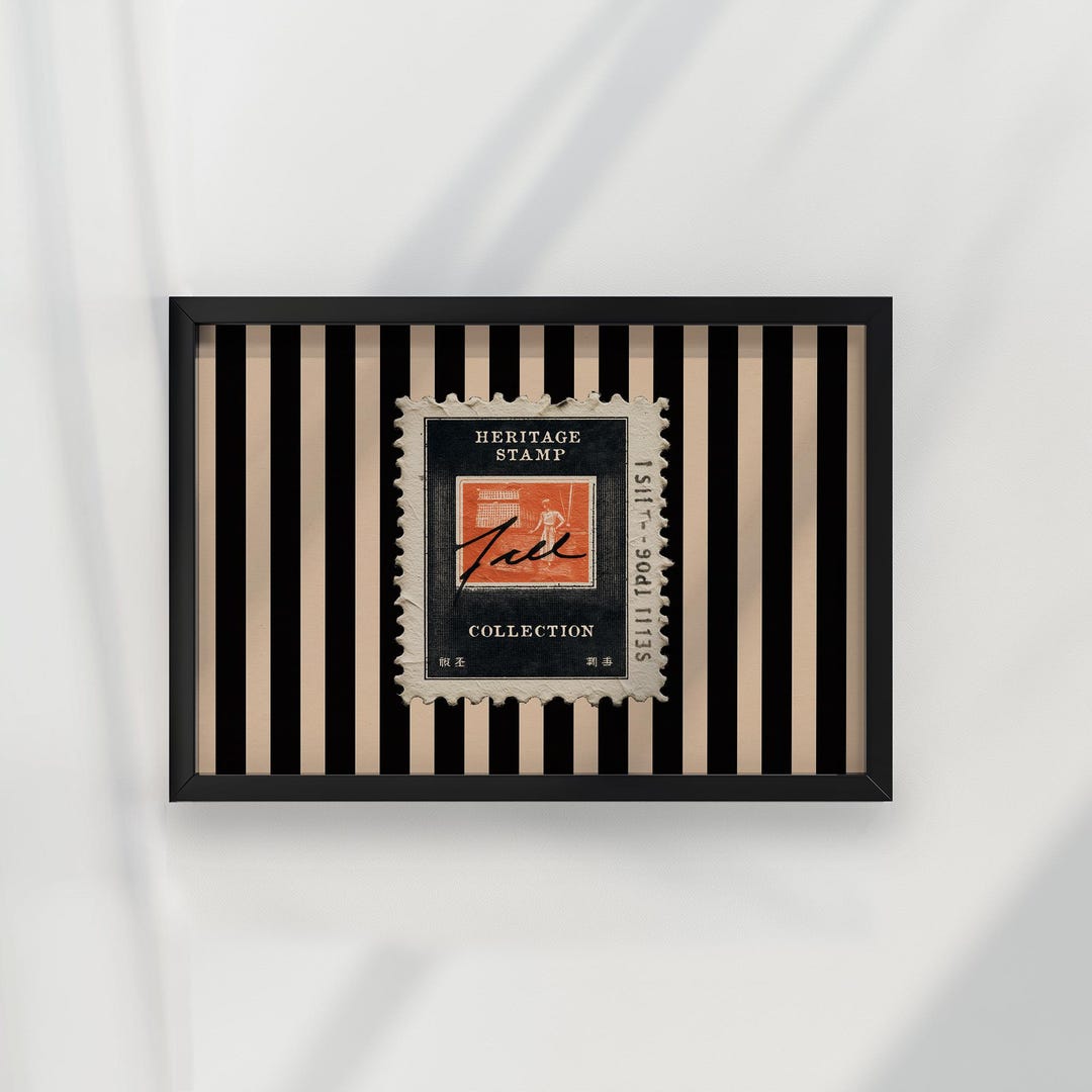 Vintage Postage Stamp Print Retro Bedroom Poster Old Stamp Wall Art ...