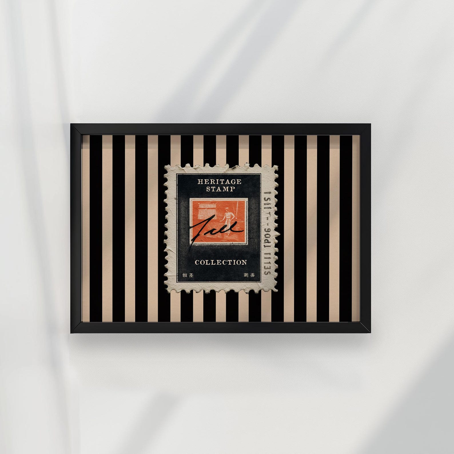 Vintage Postage Stamp Print Retro Bedroom Poster Old Stamp Wall Art ...