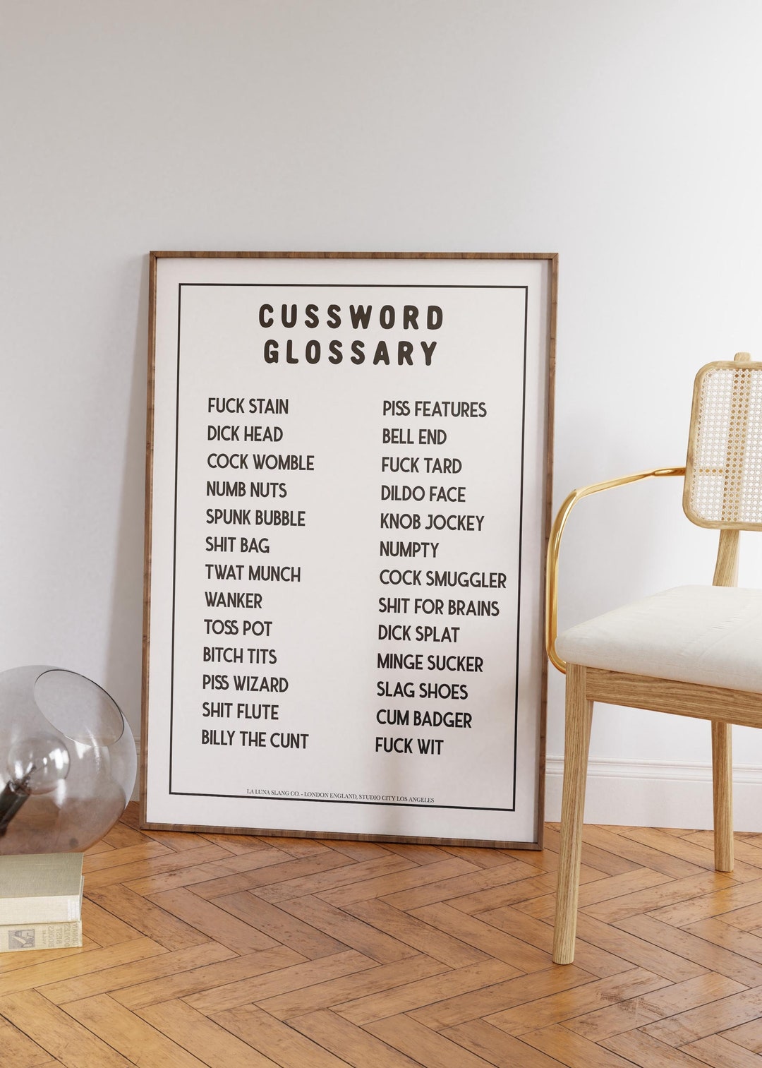 Cuss Word Glossary, Sarcastic Curse Word Funny Bathroom Print, Rude ...